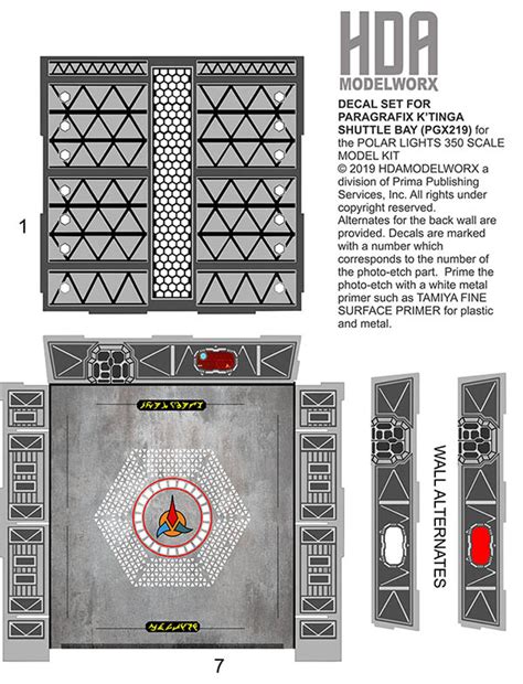 Decal Set For Paragrafix Ktinga Shuttle Bay Pgx219 For The Polar