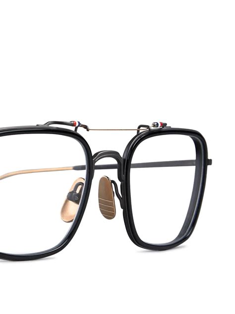 Thom Browne Eyewear Rectangular Frame Glasses Farfetch
