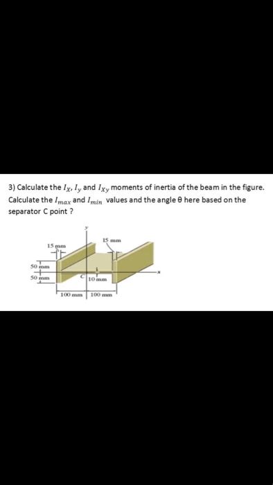 solved 3 calculate the ix ly and ixy moments of inertia