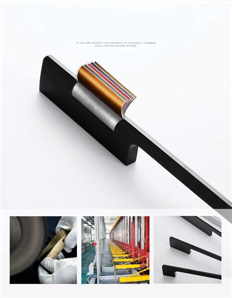 Американская ручка 1000 мм Длинные матовые черные и золотые алюминиевые ручки современная