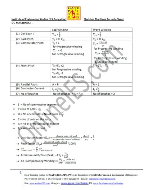 Ece Formula Sheet Pdf
