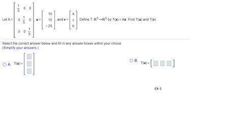 Solved 0 Let A 0 Define T R3 R3 By Tx Ax Find Tu