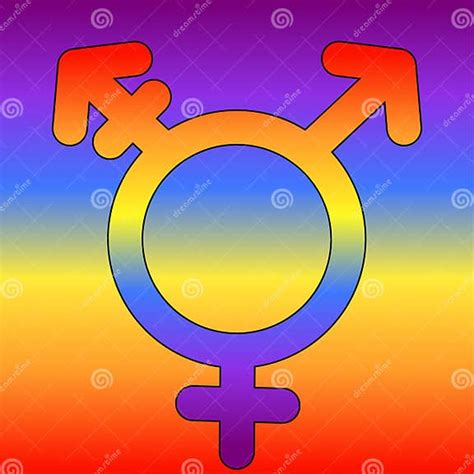简单色彩线条设计中的跨性别符号 性取向图标 矢量图性别标志 向量例证 插画 包括有 系列 要素 246561941