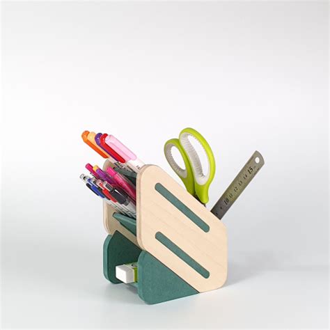 에이유디자인웍스 원목 연필꽂이 후면 자꽂이 미니 사이즈 위시버킷