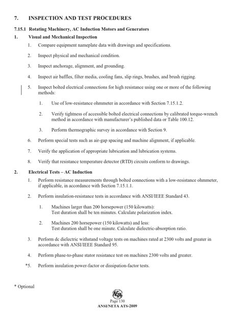 Neta Acceptance Testing Specifications 2009 Excerpt Pdf
