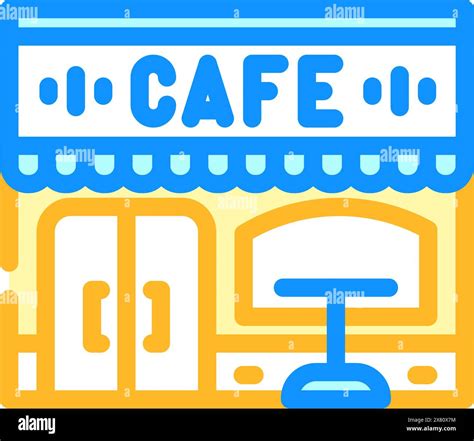 Sidewalk Cafe Street Cafe Color Icon Vector Illustration Stock Vector Image And Art Alamy
