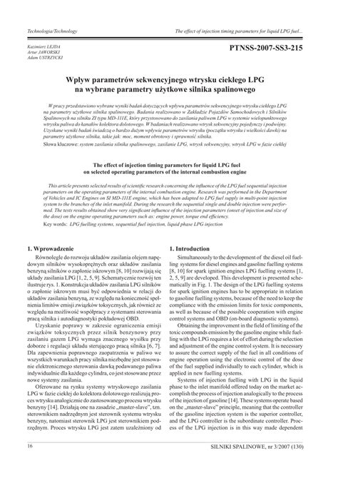 Pdf The Effect Of Injection Timing Parameters For Liquid Lpg Fuel On
