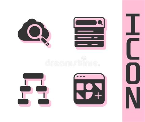 Set Different Files Search Cloud Computing Hierarchy Organogram Chart