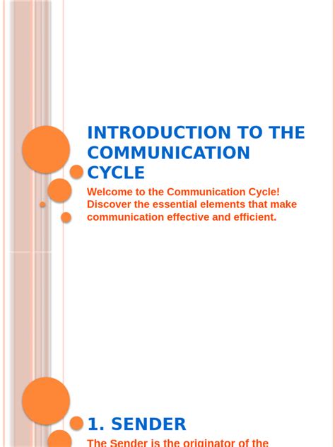 Introduction To The Communication Cycle Pdf