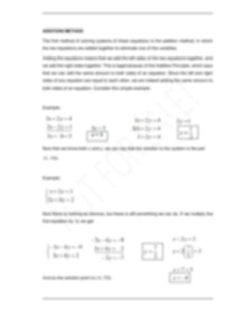 Solution Algebra System Of Linear Equations Explained Example With