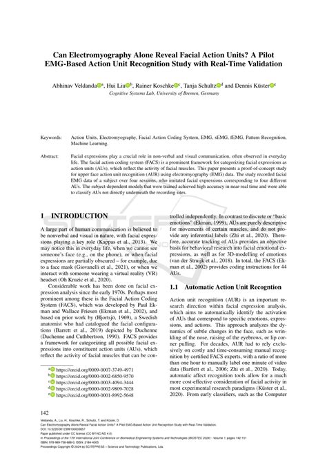 Pdf Can Electromyography Alone Reveal Facial Action Units A Pilot Emg Based Action Unit