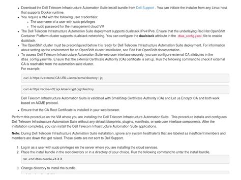 Deploy A Dell Telecom Infrastructure Automation Suite On A Single Node