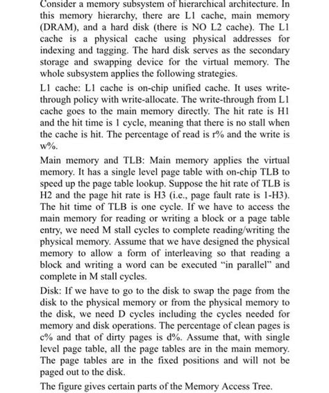Consider A Memory Subsystem Of Hierarchical Chegg Com