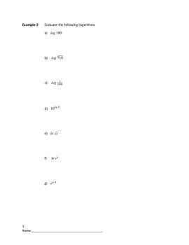 Logarithmic And Exponential Functions Lesson Of By Lindsey Henderson