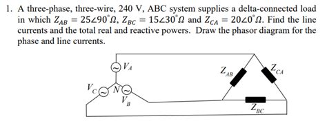 Solved A Three Phase Three Wire V ABC System Chegg