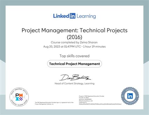 zeina sharan on linkedin certificate of completion