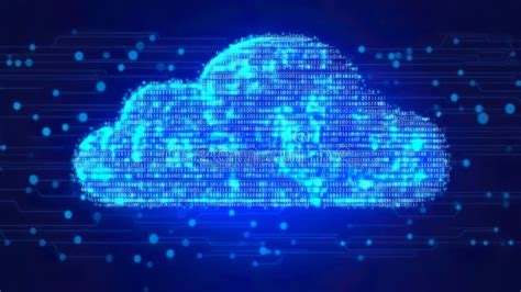 Digital Cloud With Binary Code Effect Representing Data Storage And