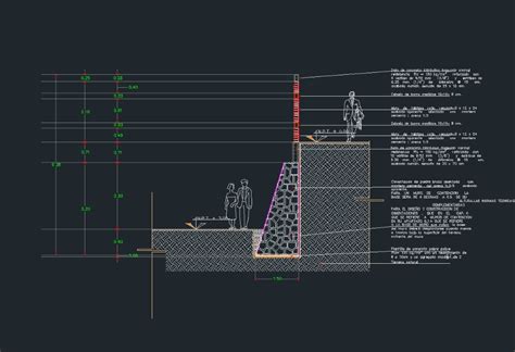 Détail Du Mur De Soutènement Dans Autocad Cad 8953 Kb Bibliocad