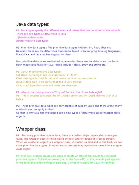 Java Wrapper Class Pdf