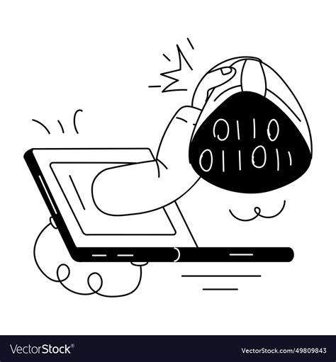 Code Hacking Hand Drawn Mini Royalty Free Vector Image