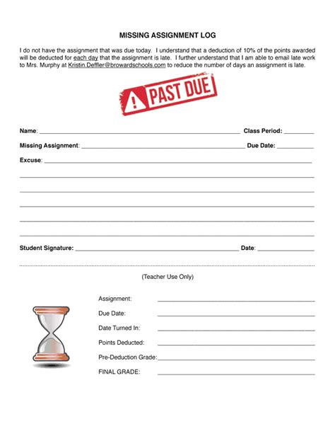 Fillable Online Missing Assignment Log Fax Email Print Pdffiller
