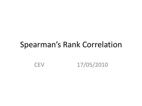 Spearmans Rank Correlation Ppt Secondary School Teaching Teaching Resources Teaching