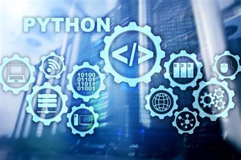 Python Programming Language On Server Room Background Programing Workflow Abstract Algorithm