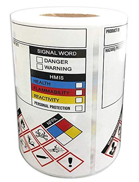 Sds Osha Labels For Chemical Safety Data 4 X 3 Inches Roll Of 250 Msds Stickers With Ghs