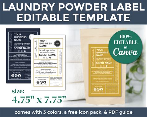 Editable Laundry Label Template For Handmade Businesses Diy Laundry