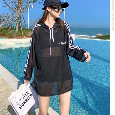 마쉬옐로우 색상아이보리사이즈m당일발송 빅사이즈여름신상수영복바캉스룩 후드 긴팔 선 스크린 메쉬 티셔츠민소매 크롭 탑반바지 쓰리피스 세트 해변룩 바캉스룩 수영룩