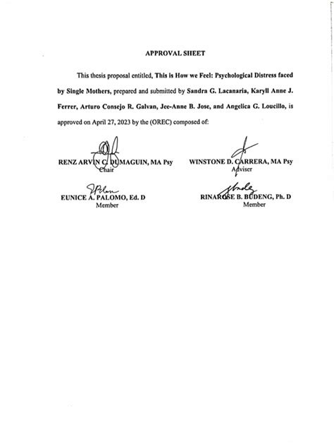 Approval Sheet With Signature Pdf