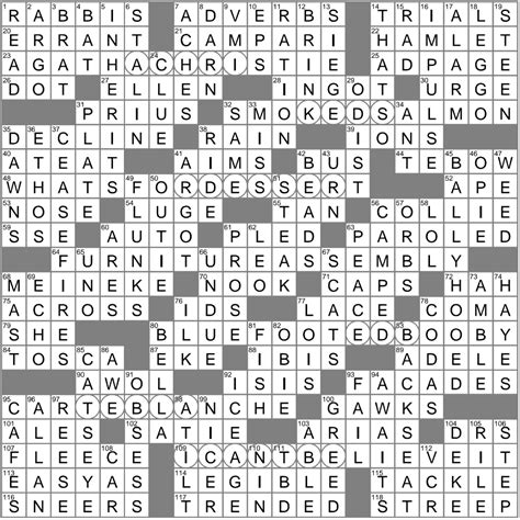 La Times Printable Crossword Puzzle Free Daily Crossword