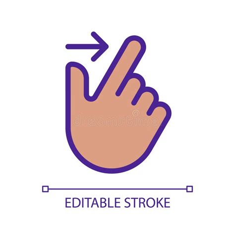 edge swipe gesture pixel perfect rgb color icon stock vector illustration of smartphone edge