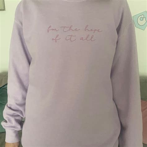 Custom Embroidered Quote Sweatshirt Personalized Song Lyrics Shirt