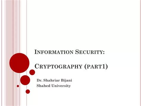 PPT Information Security Cryptography Part PowerPoint Presentation ID