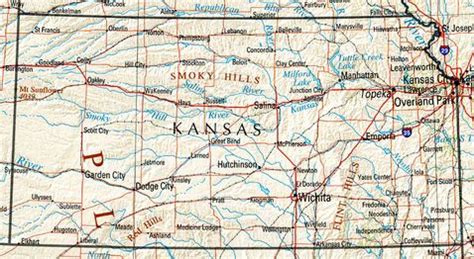 Kansas Physical Map Ex
