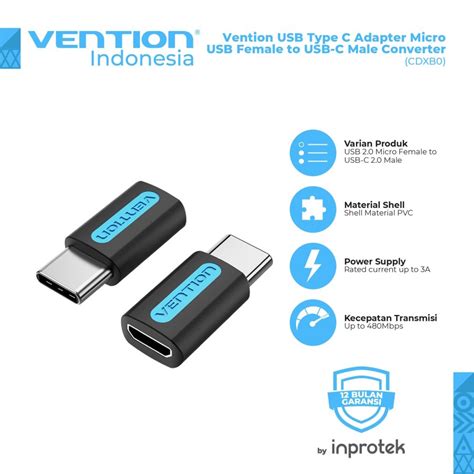 Jual Vention USB Type C Adapter Micro USB Female To USB C Male Converter Shopee Indonesia