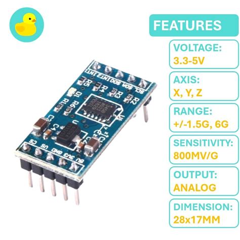 Mma7361 Tilt Angle Sensor 3 Axis Accelerometer Module Shopee Malaysia