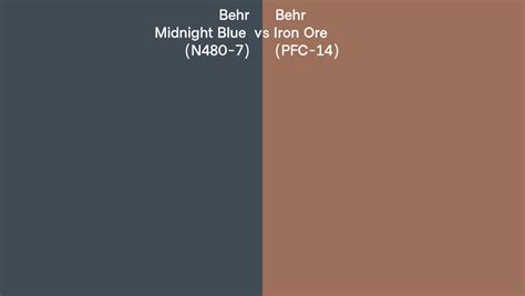 Behr Midnight Blue Vs Iron Ore Side By Side Comparison