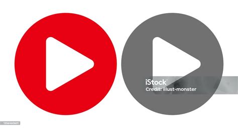 Cute Play Button Used To Play Video And Audio Vector Stock Illustration