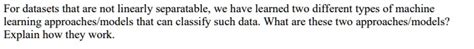 Solved For Datasets That Are Not Linearly Separable We Have Learned Two Different Types Of