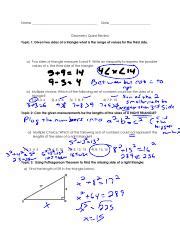 Geometry Quest Triangle Side Inequalities Right Triangle Course Hero