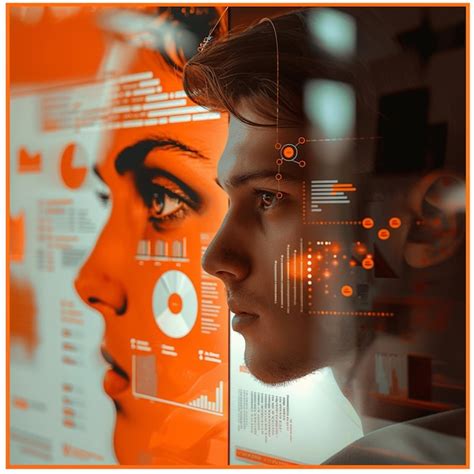 Premium Photo There Is A Man Looking At A Screen With A Futuristic Design Generative Ai