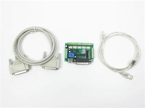 Upgraded 5 Axis Cnc Interface Adapter Breakout Board For Stepper Motor Driver Mach3 Usb Cable