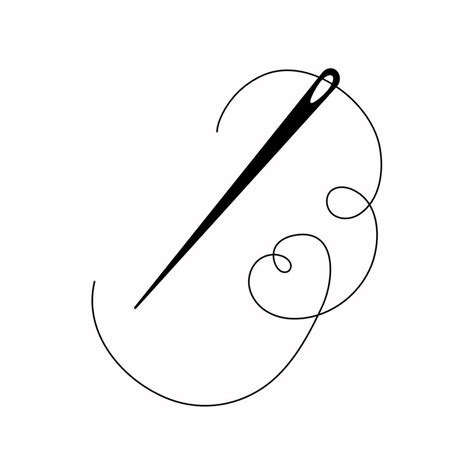 Sewing Needle And Thread Logo Icon Vector Icon On Isolated Background 24050228 Vector Art At