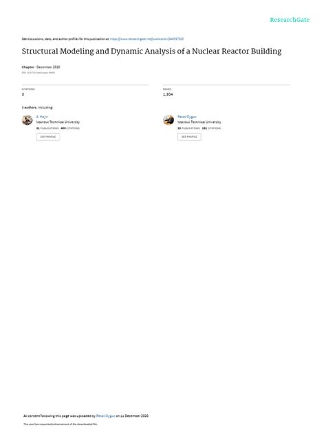 Structural Modeling And Dynamic Analysis Of A Nuclear Reactor Building