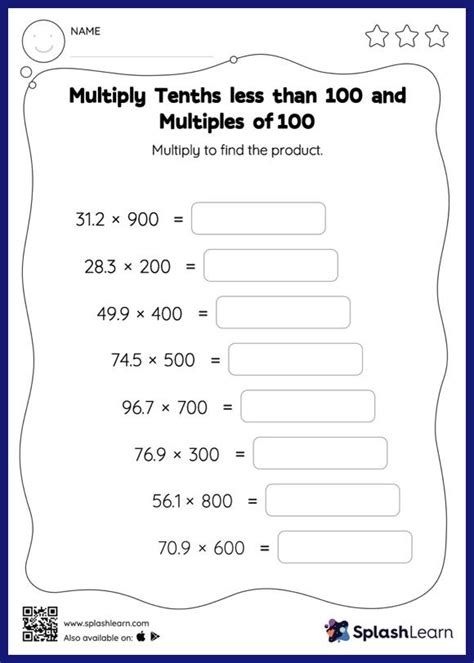Multiply Tenths Less Than 100 And Multiples Of 100 Horizontal