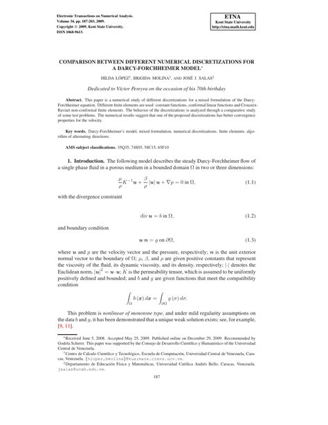 Pdf Comparison Between Different Numerical Discretizations For A