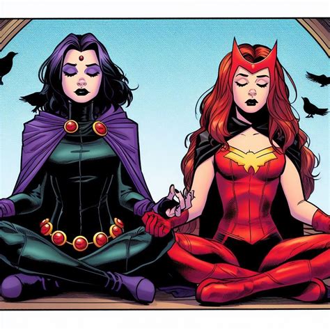 Raven And Scarlet Witch Ravena é Feiticeira Escarlate Wiccano