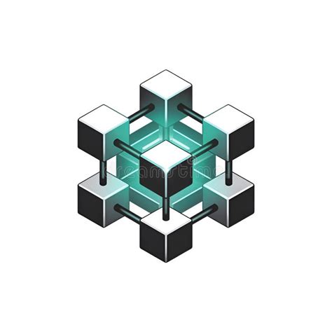 Cube Structure With Connecting Rods On A White Plain Background